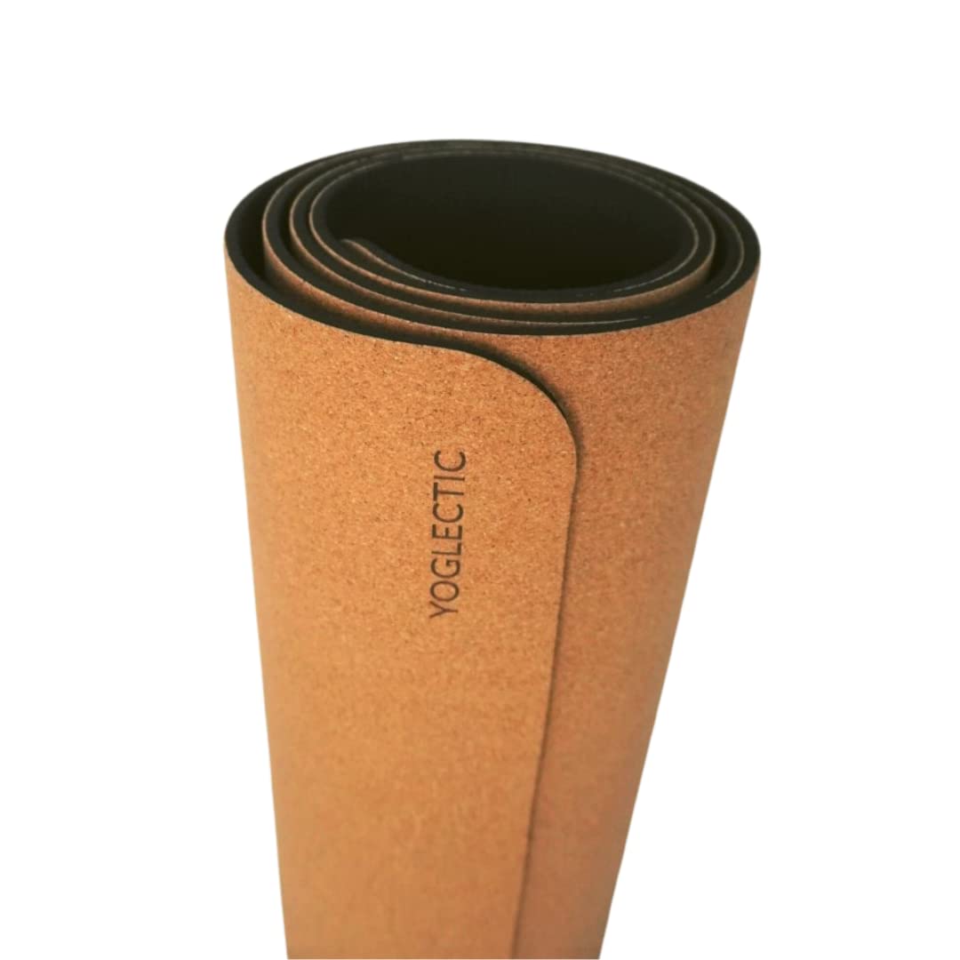 YOGLECTIC Cork Yoga Mat I 4.8mm I Eco-Friendly I Durable I Ultra-Lightweight