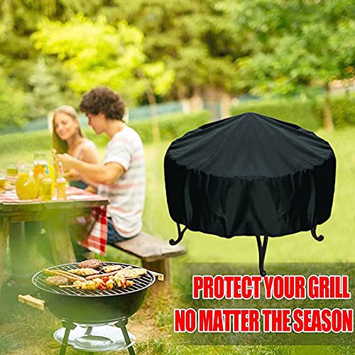 XG-ZD Fire Pit Cover Round for Fire Pit Heavy Duty Outdoor Firepit Cover Full Coverage Patio Outdoor Fireplace Cover Fire Bowl Cover Waterproof Dustproof Garden Fire Pit Cover,3313