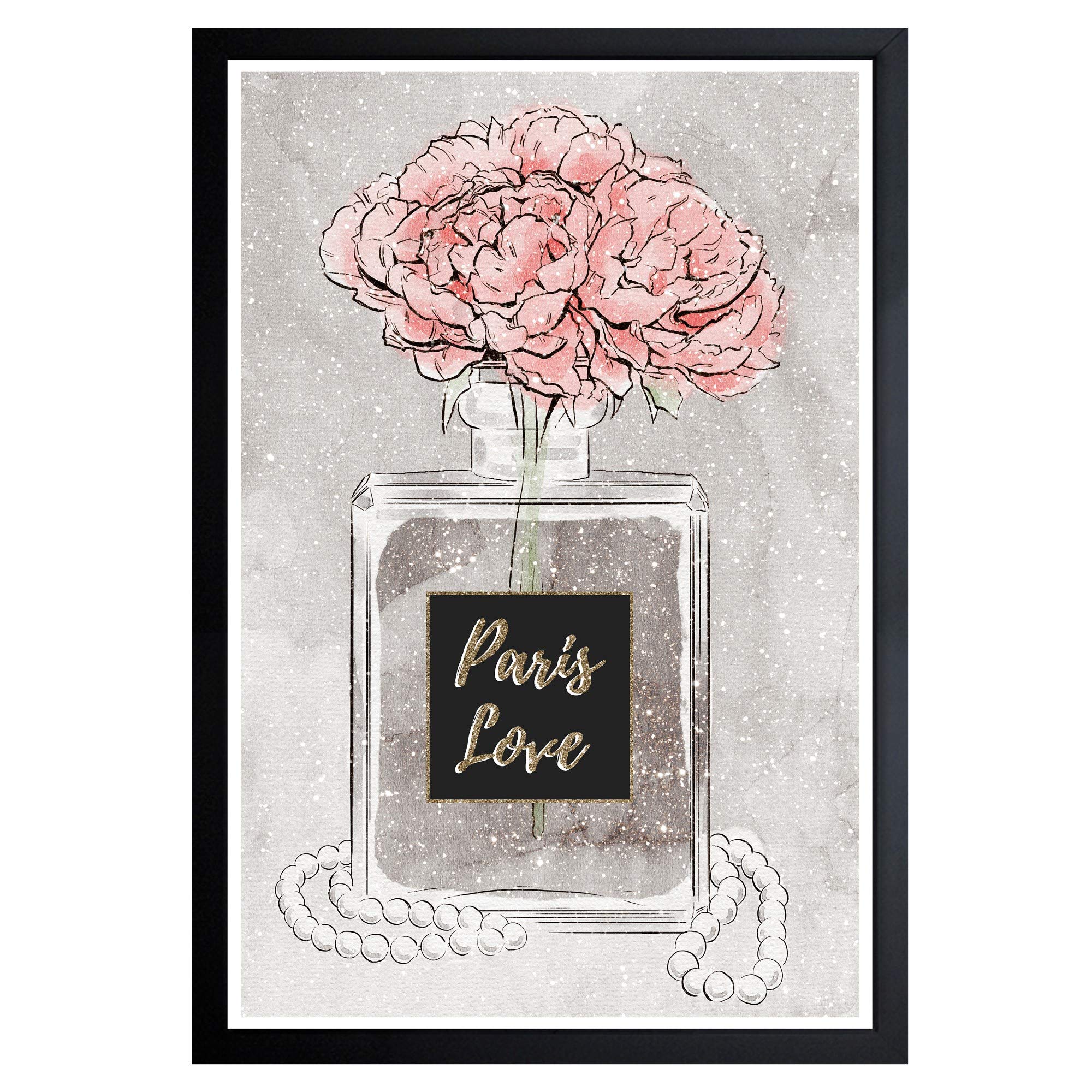 Wynwood Studio Fashion and Glam Wall Art Prints 'Vase of Fragrance' Home Décor, 13x19, Black Frame