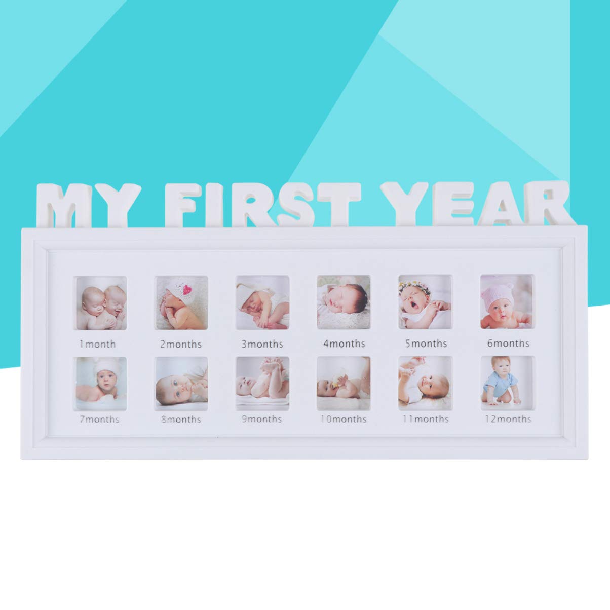 VOSAREA Infant Baby Newborn Photographs Albums My First Year Photo Frame Memorable Keepsake Frame