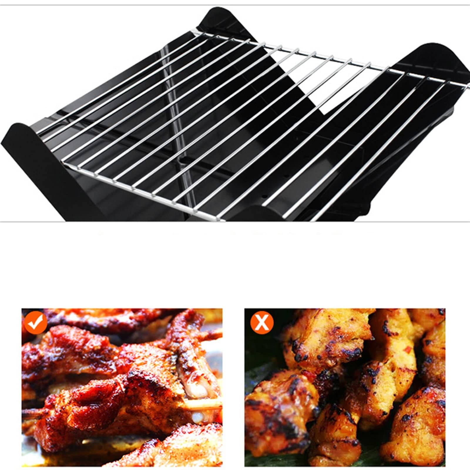 TAMYID Charcoal Grills, Portable Folding Mini Barbecue Grill Outdoor Double Charcoal Grill Camping Cooker BBQ Party Cooking Tools