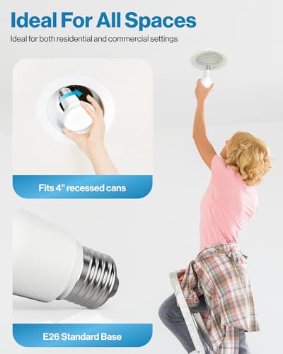 Sunco Lighting - 10 Pack BR20 LED Bulbs Indoor Flood Light R20 Dimmable CRI93 3000K Warm White 50W Equivalent to 7W, E26 Medium Base, Recessed Can Lights for Home Living Area Ceiling Lights - UL