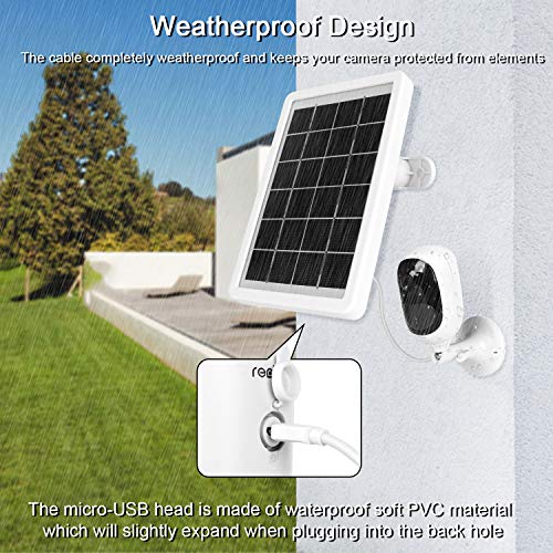 SmartRewin High Efficiency Monocrystalline Solar Panel Compatible with Reolink Camera,White(Work with Reolink Camera ONLY!)