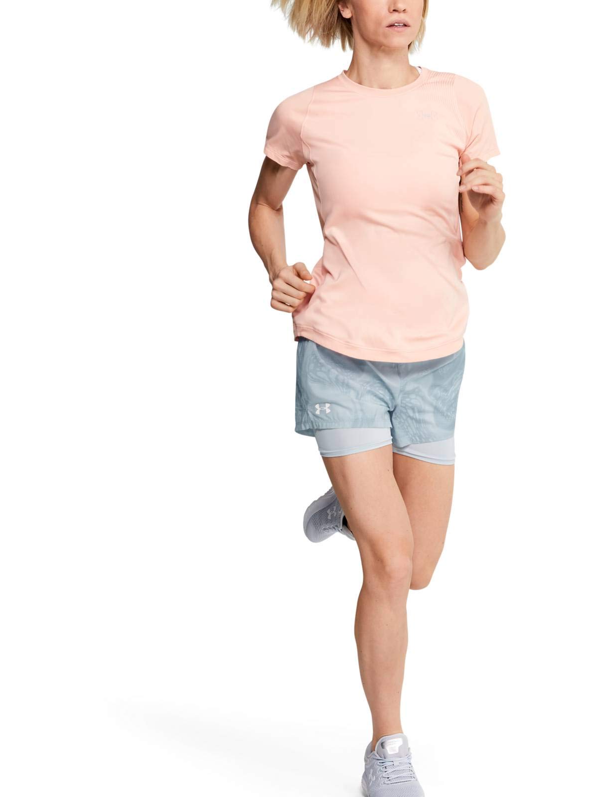 Under Armour Run Speedpocket 2-in-1 Weightless Running Short, Halo Gray (014)/Reflective, X-Large