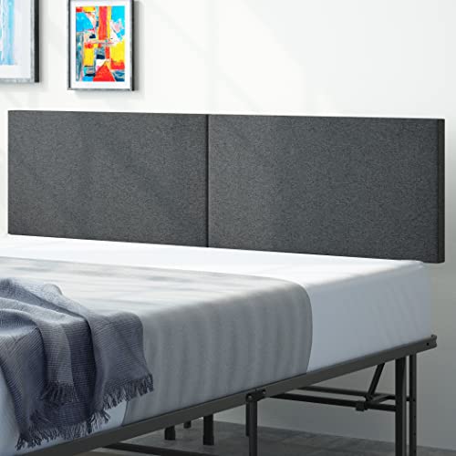Zinus SmartBase Mattress Foundation with Upholstered Headboard / 42 Inch Metal Platform Bed Frame/No Box Spring Needed/Sturdy Steel Frame/Adjustable Headboard Height, Queen