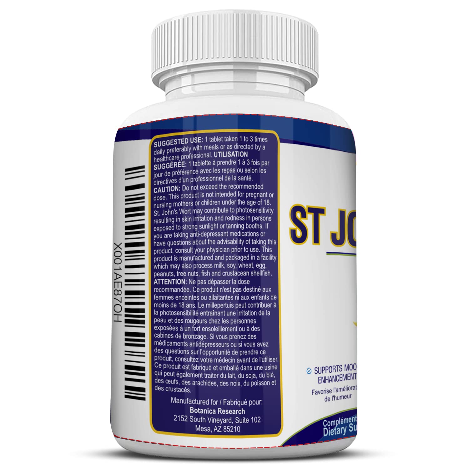 St John's Wort Extract Supplement: 500mg Vitamin Herb for Mood, Serotonin and Dopamine. Manages Stress, Sadness, Seasonal Mild Depression. 100 Saint John Wort Capsule Pillsā¦