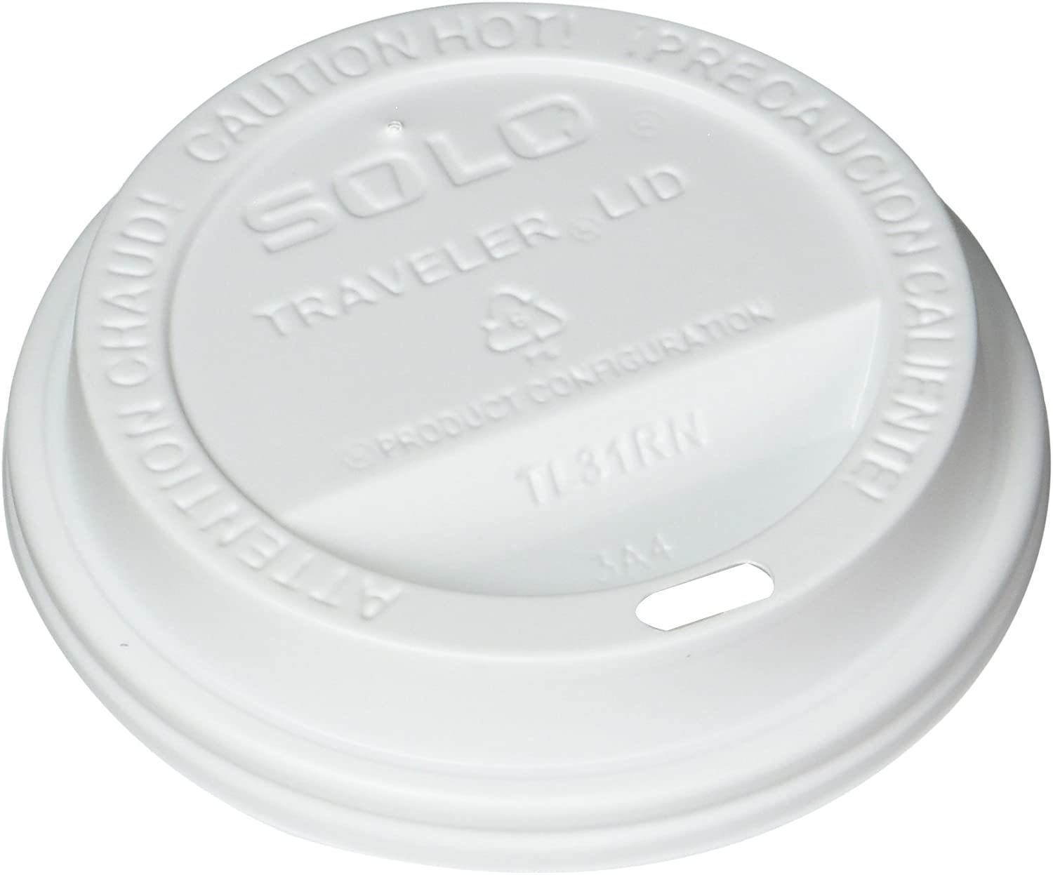 SOLO TLP316-0007 White Traveler Lid for SSP and Bare Paper Hot Cup - 2 Packs of 100 (200 Lids Total)