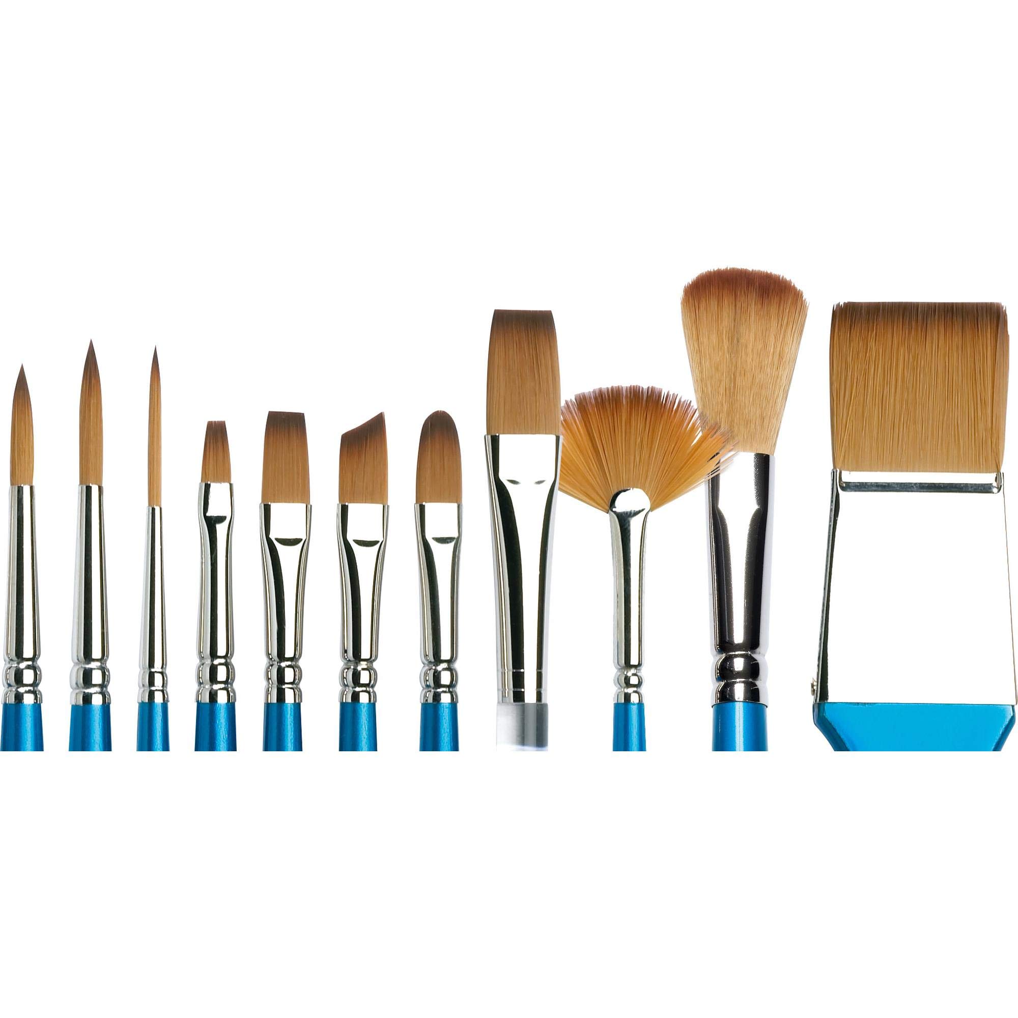 Winsor & Newton Cotman Water Colour Paint Sketchers' Pocket Box, Half Pans, 13 count (12 colors and a brush) and Cotman Short Handle Brush (4 Pack) (Round 1, 4, & 6, One Stroke 3/8")