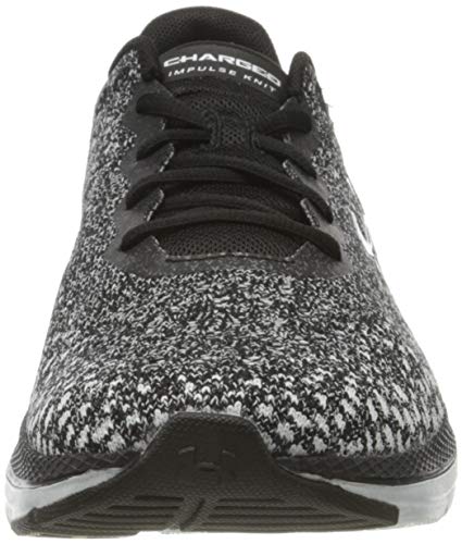 Under Armour Mens Charged Impulse Knit Running Shoe, Black/White, 11.5 US