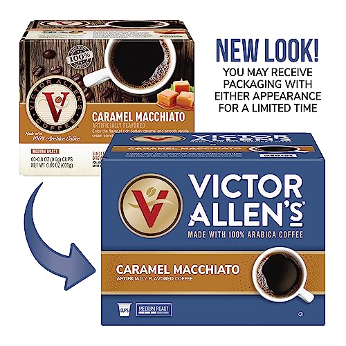Victor Allen's Coffee Caramel Macchiato Flavored, Medium Roast, 42 Count, Single Serve Coffee Pods for Keurig K-Cup Brewers