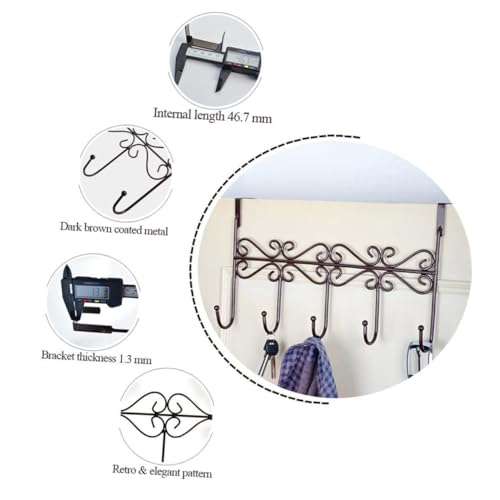 SOLUSTRE Clothes Organizer Rack Nail-Free Hook Coat Hanger Clothes Storage Rack Over The Door Hook Wrought Iron Hook Household Jewelry Rack