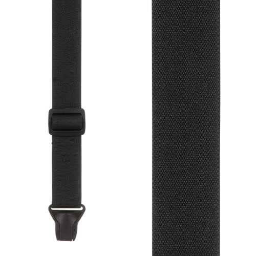 Suspender Store Airport Friendly Suspenders - BuzzNot Clip - 1.25-Inch Wide Elastic - X-Back - 48" for 5'9" to 6'2" tall - Black