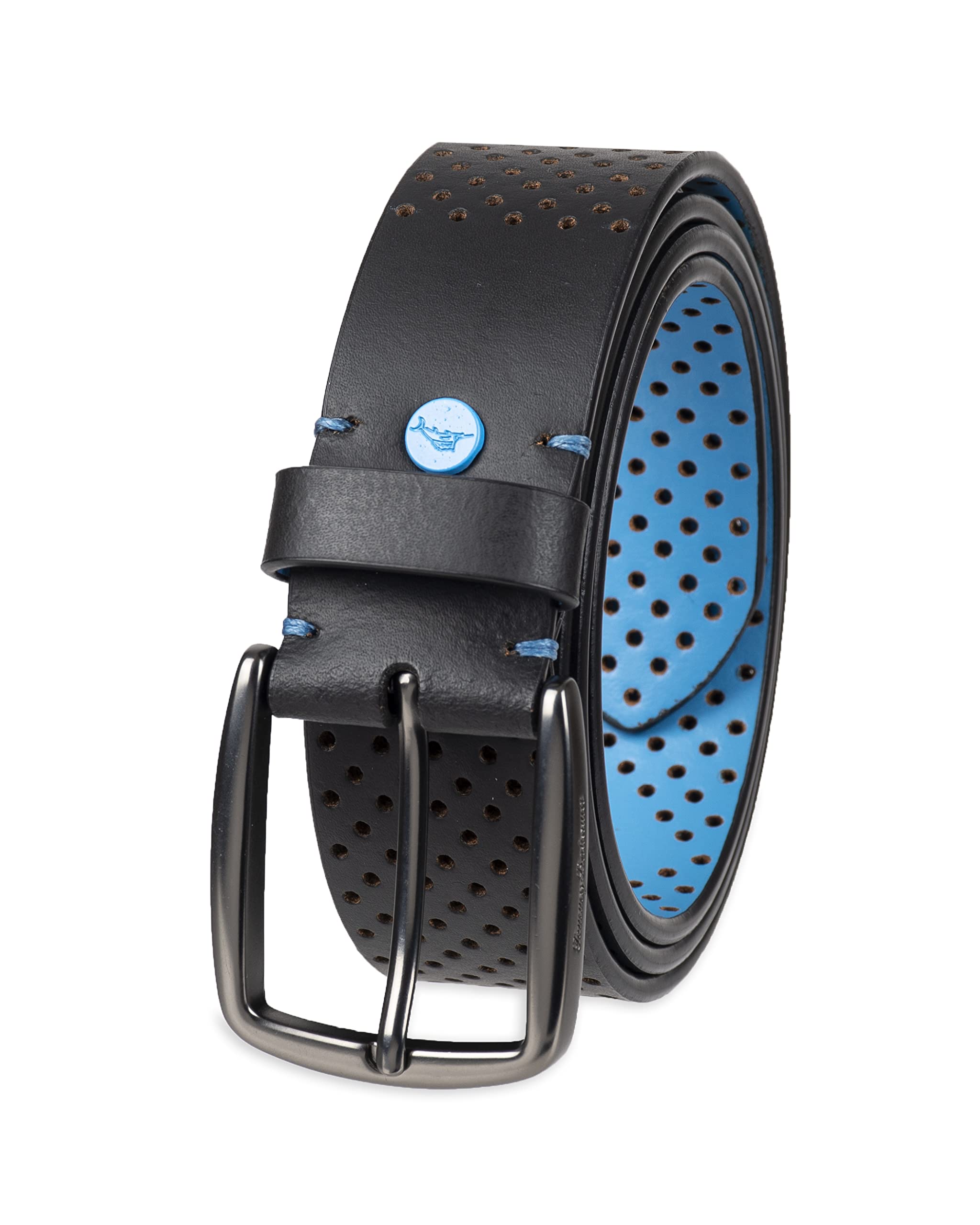 Tommy Bahama Men's Casual Perforated Strap Belt, Black, Large