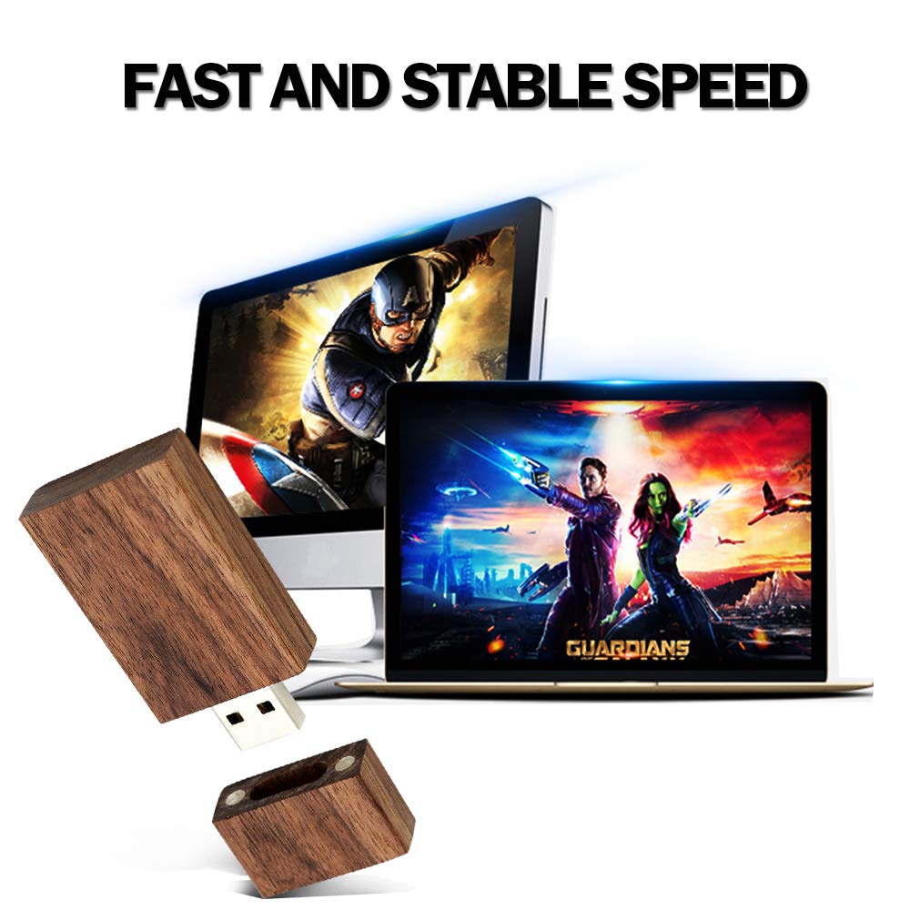 USB 16GB Flash Drive 10 Pack, EASTBULL Wooden USB Flash Drives Thumb Drives Memory Stick USB 2.0 Pen Drive for Date Storage