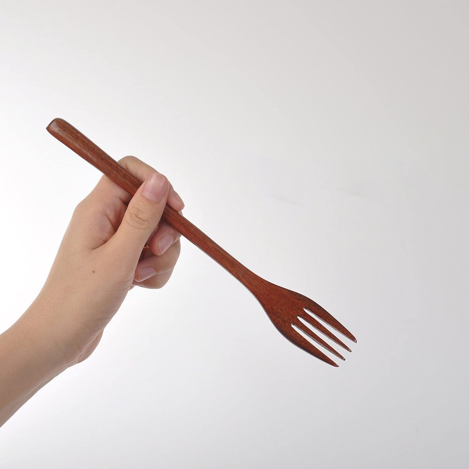 TANACC Fork Wooden Spoon Fork Kitchen Cooking Utensil Soup-teaspoon Tableware Stirring Spoon Kitchen Accessories