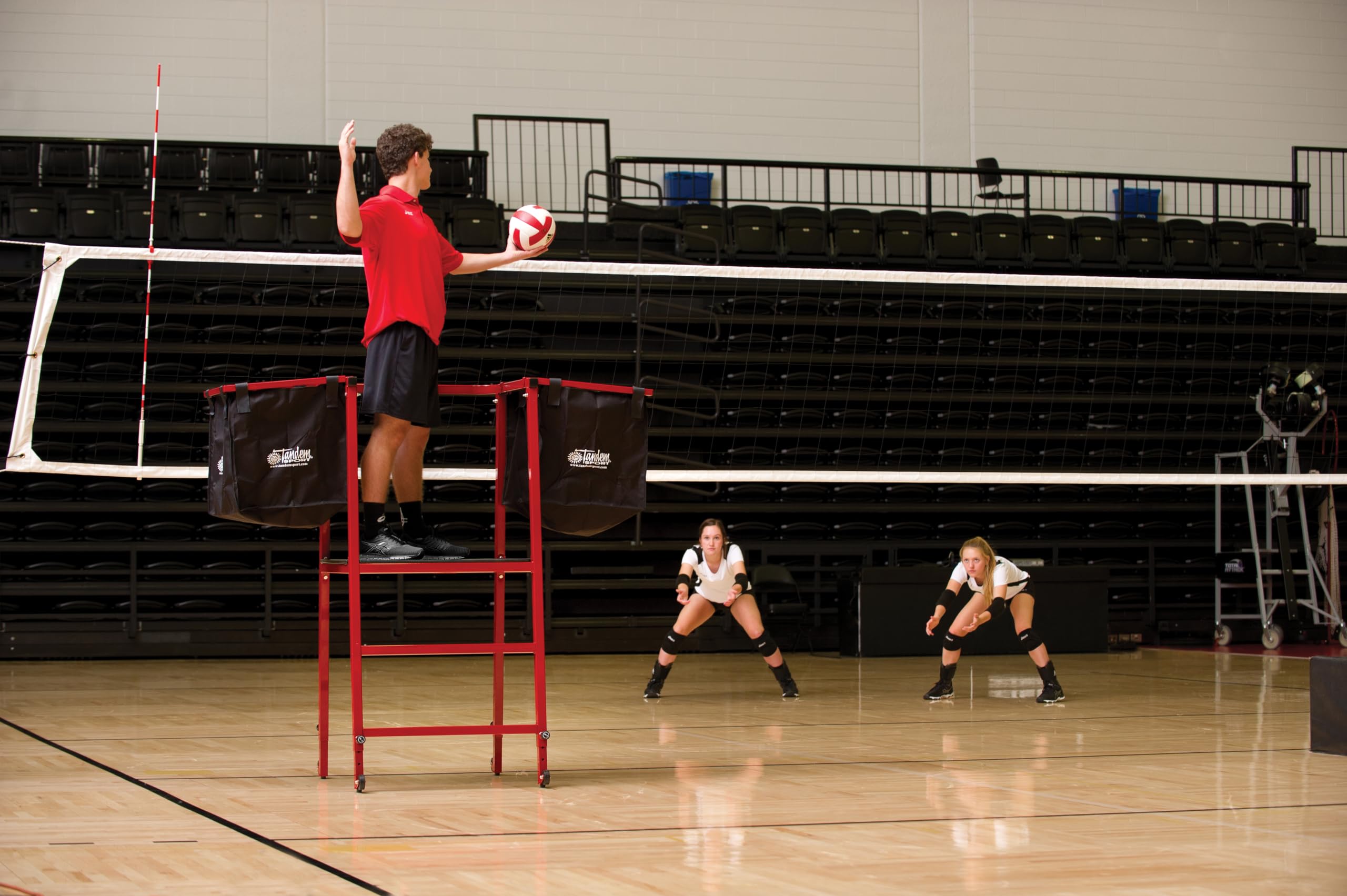 Tandem Sport Training Tower - Volleyball Coaching Tower with Ball Bag Attachments - Training Aid for Volleyball Coaching - Volleyball Training Equipment