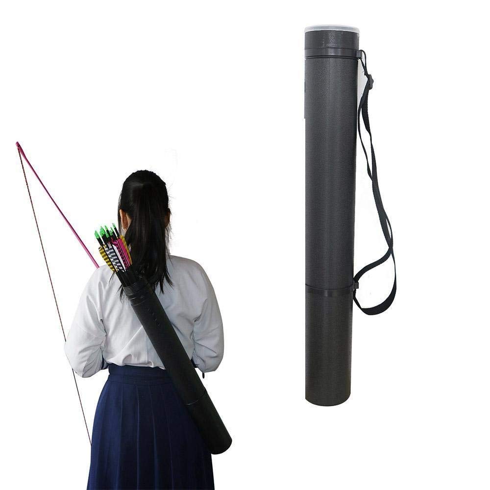 TOPARCHERY Telescopic Tube Archery Arrow Quiver Arrows Holder Case Shoulder Strap Belt Hunting 63cm - 100cm (Black 1)