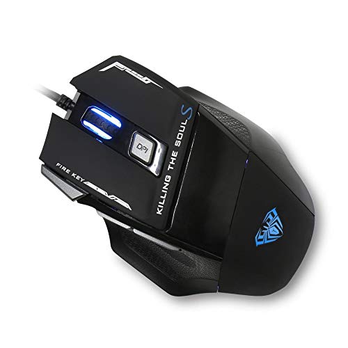 Wired Mouse for Laptop, Mini USB Optical Computer Gaming Mice with 7 Programmable Buttons, RGB Backlit, 4800 Adjustable DPI, Ergonomic PC Gamer Little Mouse for Windows 7/8/10/XP Vista Linux - Black