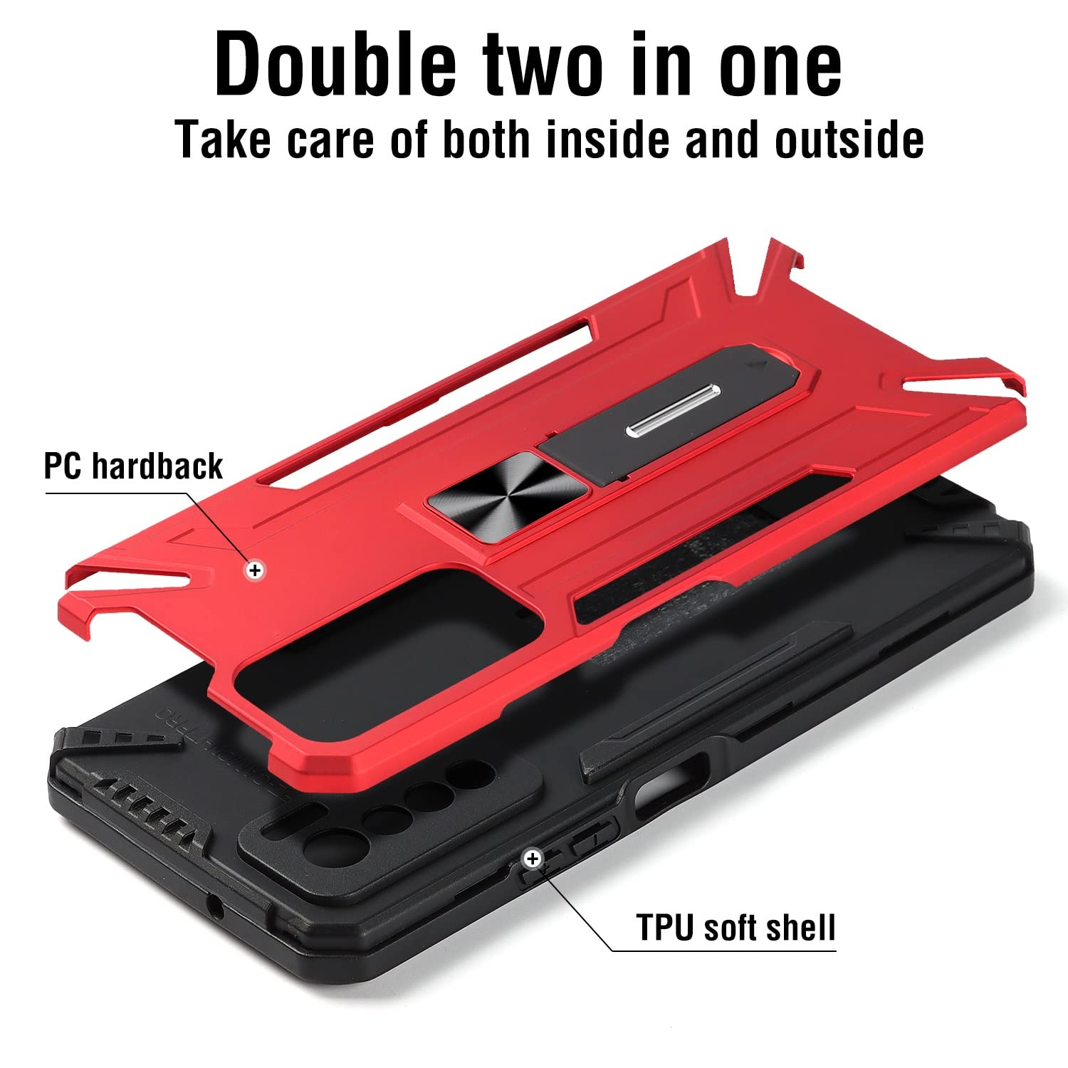 ZHANGUO Mobile Phone Case Bag Case for Tecno Camon 17 Pro, for Tecno Camon 17 Pro Case Heavy Duty Full Shock Absorption Body Protector Tpu Rubber with PC Disk Phone Case Cover
