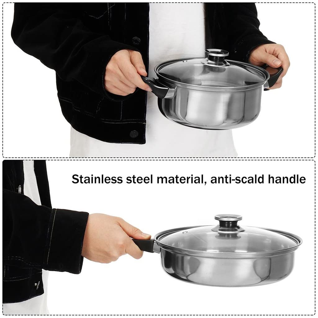 TAOBAO Stainless Steel Cookware Set Handle 12PCS/Set Dishwasher Safe Pots Non Stick Frying Pan Induction Cooker with Lids