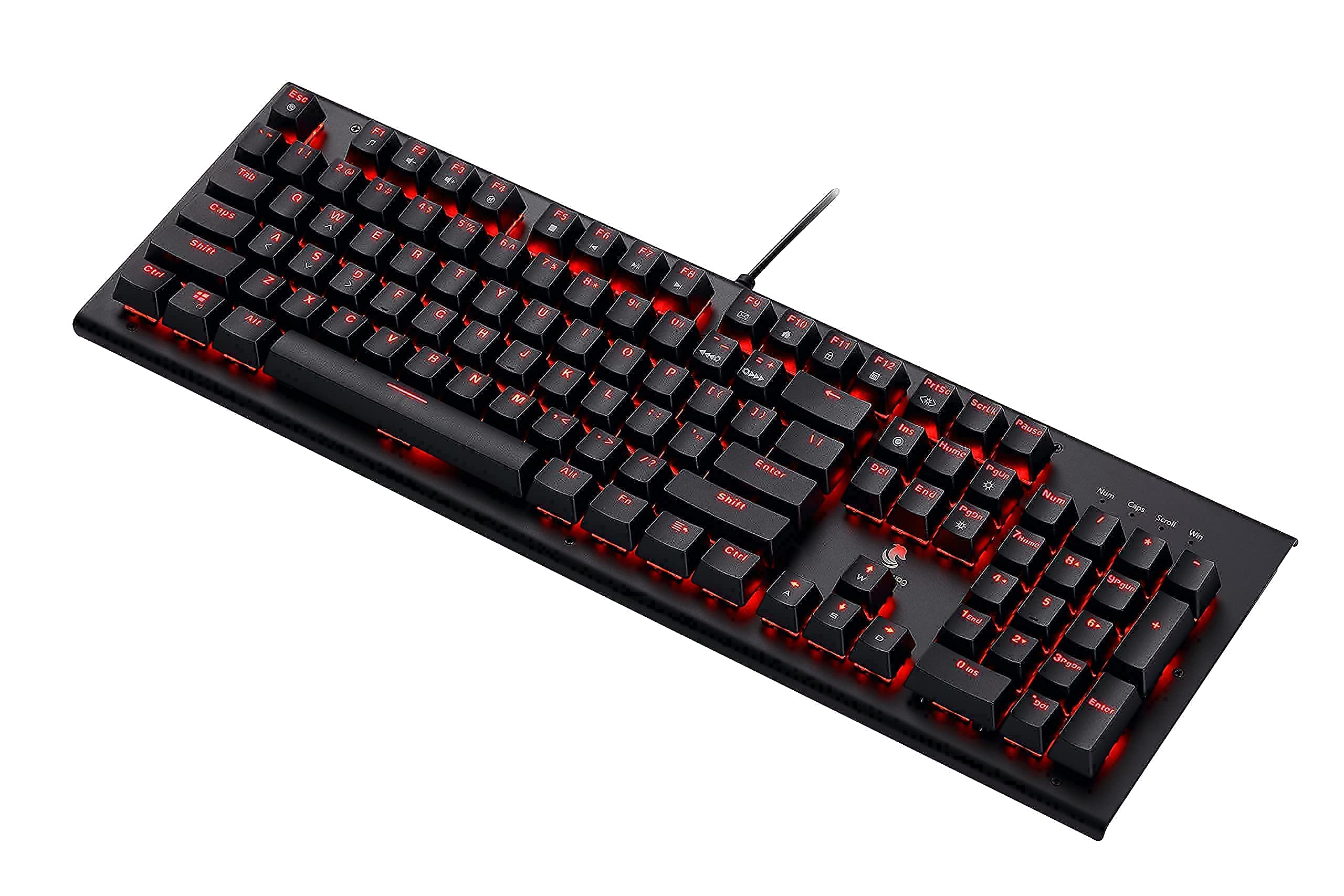 Trendy Wag Mechanical Gaming Keyboard Wired RGB Backlight Aluminum Base 104 Anti-Ghost Keys Blue Switches Multimedia Macros for Mac & Windows - Full Size