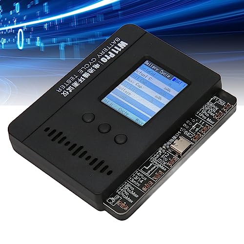 Small Battery Tester, Low Power Plug and Play Supports Dual Operation Mode Battery Cycle Tester 1.8 Inch TFT Screen Professional for Phone Batteries (US Plug)