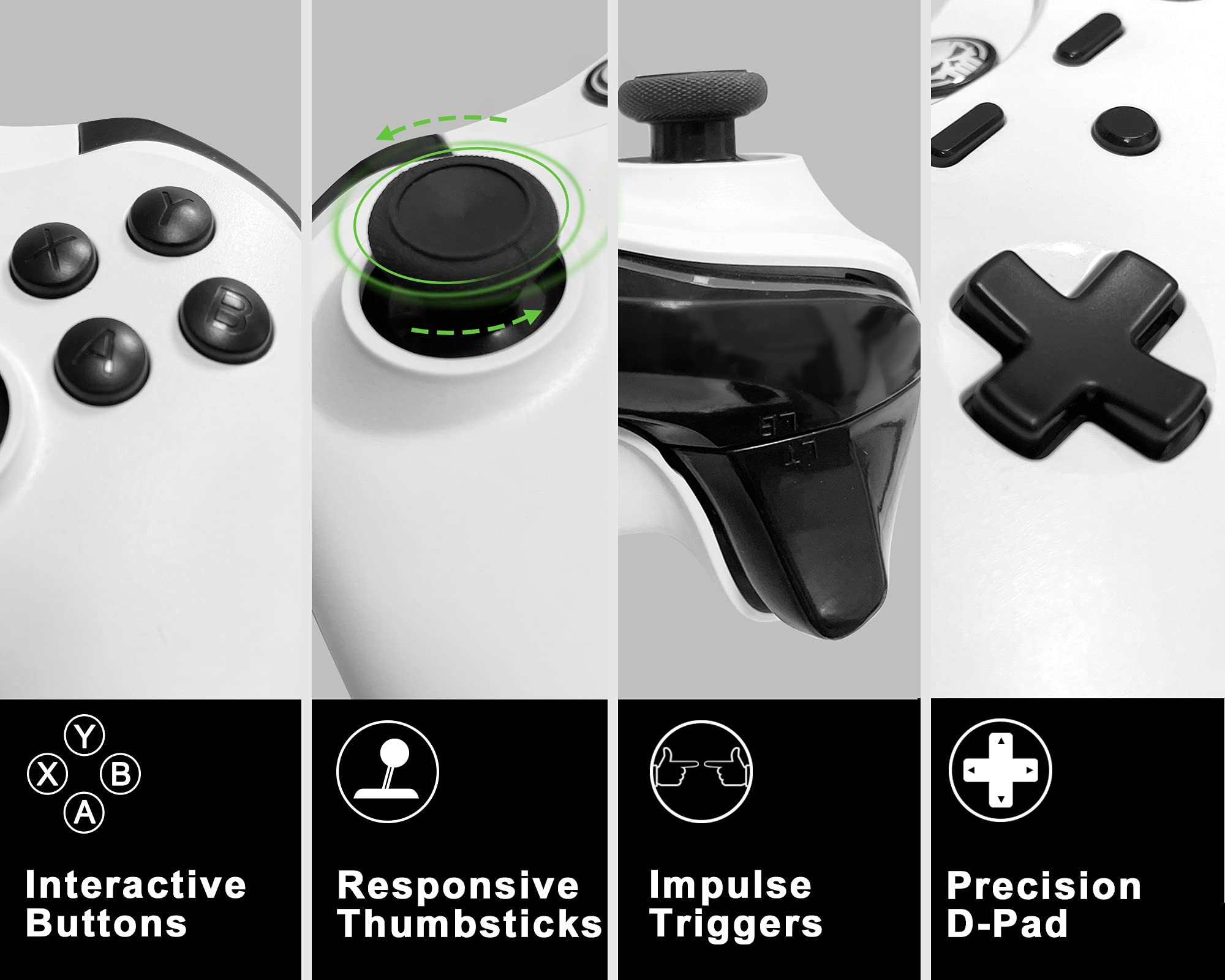 Wired Controller for Xbox One, Xbox Series X|S, PC with Audio Jack & Turbo Function (6FT) - White