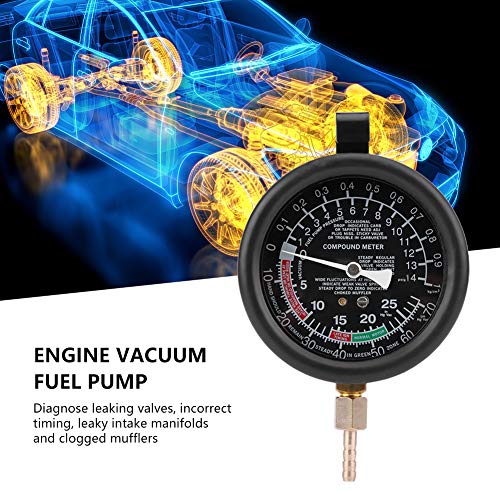 Vacuometro To Test Vacuum Pump, Keenso Car Engine Vacuum Fuel Pump & Vacuum Tester Gauge Carburetor Pressure Diagnostics Leakage Tester
