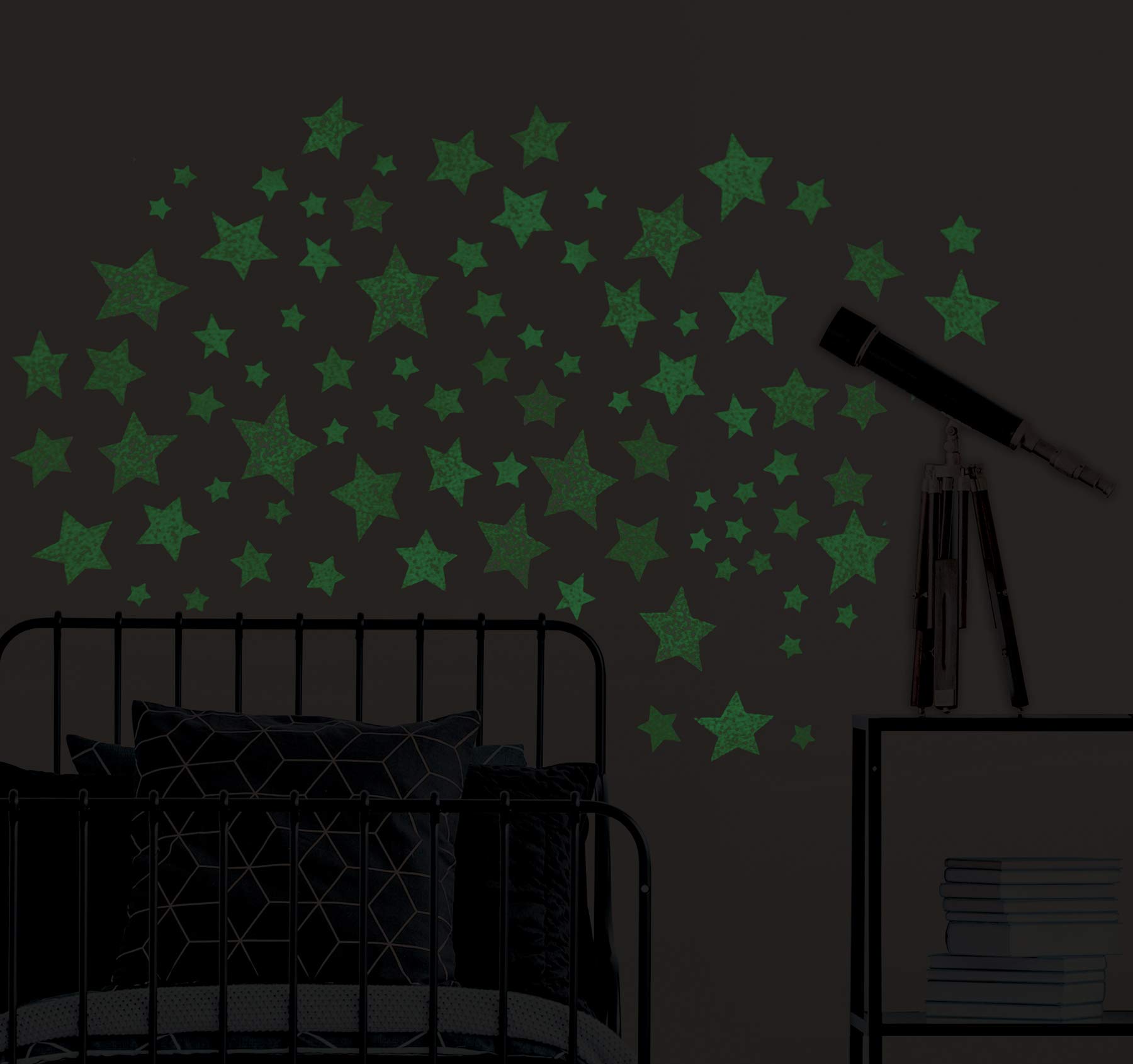 WallPops WPK3021 Star Struck Glow in the Dark Wall Art Kit, Blue