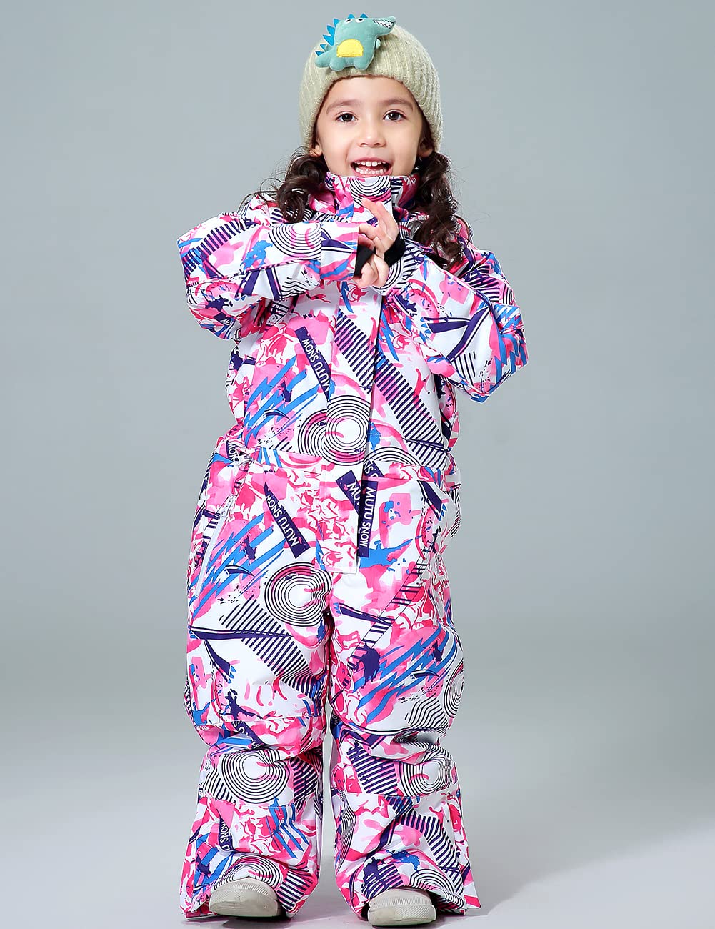 YEEFINE Girl's Snowsuit One Piece Ski Suits Jackets Waterproof Winter Warm Jumpsuits Snowboard Coats for Kids
