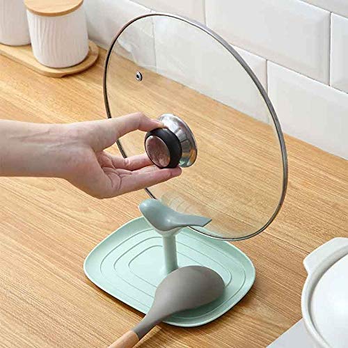 WUDILU Pan Pot Cover Lid Rack Stand Spoon Holder Stove Organizer Home Storage Soup Spoon Rests Kitchen Tools (Color : Gray)
