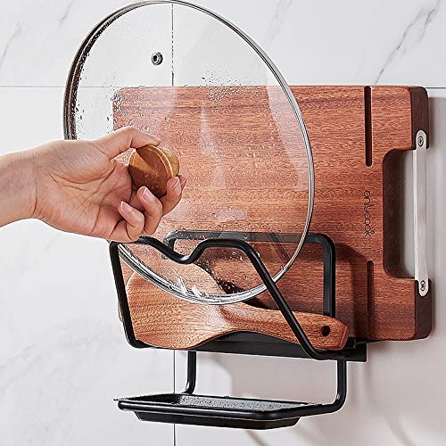 WUDILU Pot Cover Shelf Cupboard Door Hanging Pan Lid Holder Storage Rack Organizer Stand Kitchen Storage Organizer