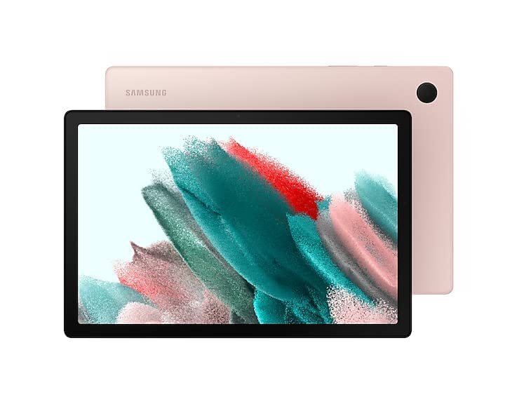 Samsung Galaxy Tab A8 2022 LTE Calls + Wifi 10.5 7040 mAh 8MP SM-X205 International Version Dual Cam (Not Verizon Boost At&t Cricket Metro PCS) + (w/Fast Car Charger Bundle) (Pink Gold, 64GB + 4GB)