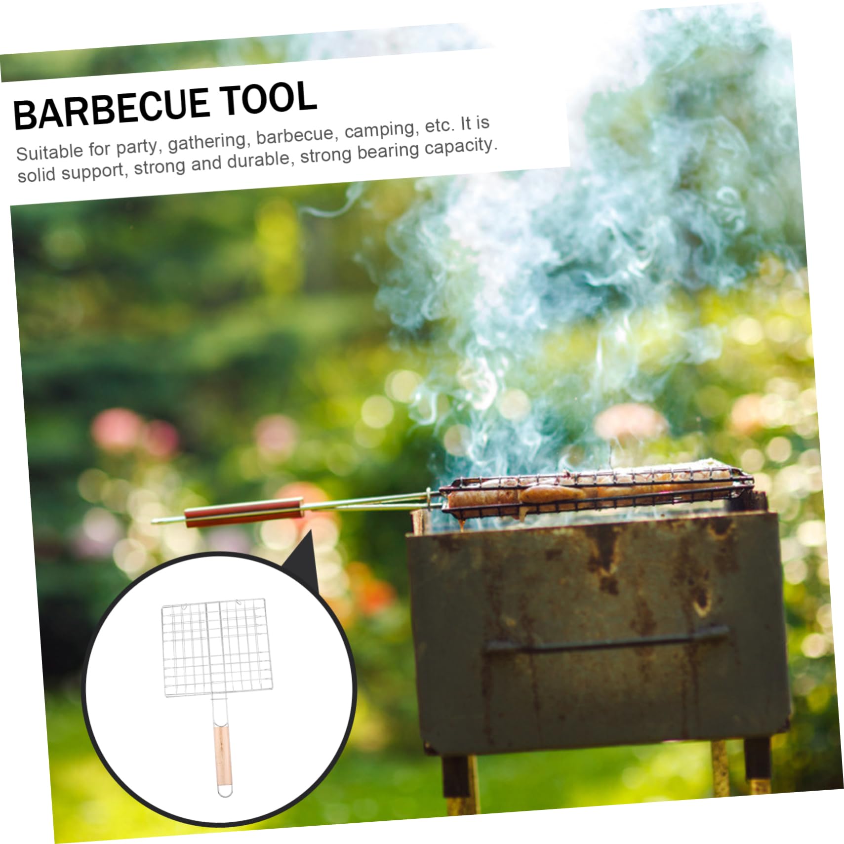 SECFOU 1pc BBQ net Cooking Fish Grill Rack Holder Stainless Steel Grill Grate Cooling Racks Barbeque Grill Grilling Basket Fish Grill Basket Folding Grill Smoker Iron Barbecue Hamburger