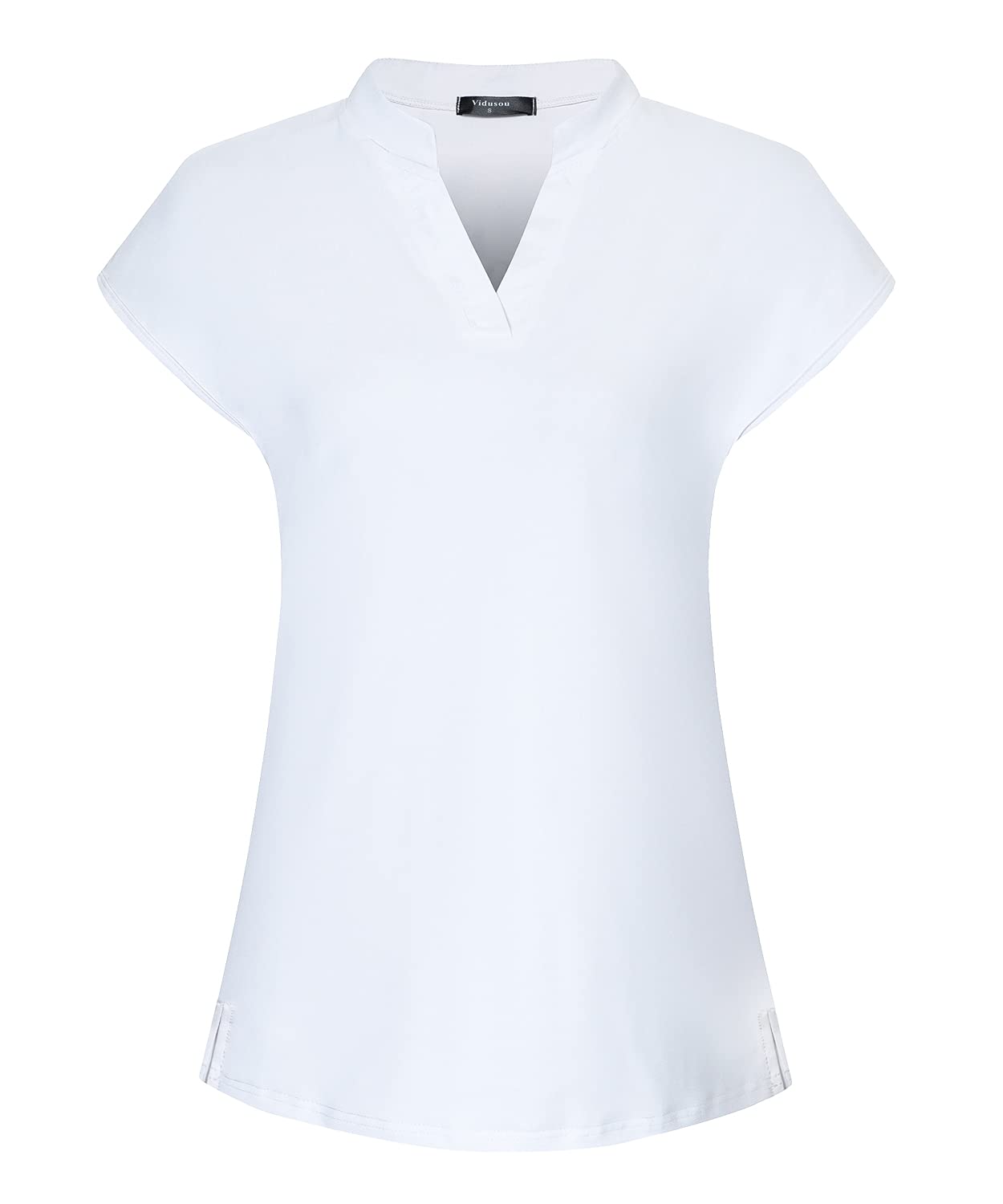 Vidusou Golf Shirts for Women,Tennis Polo Womens Short Sleeve Athletic T-Shirts Sport Active Workout Golf Apparel Running Outdoor Clothes White XL