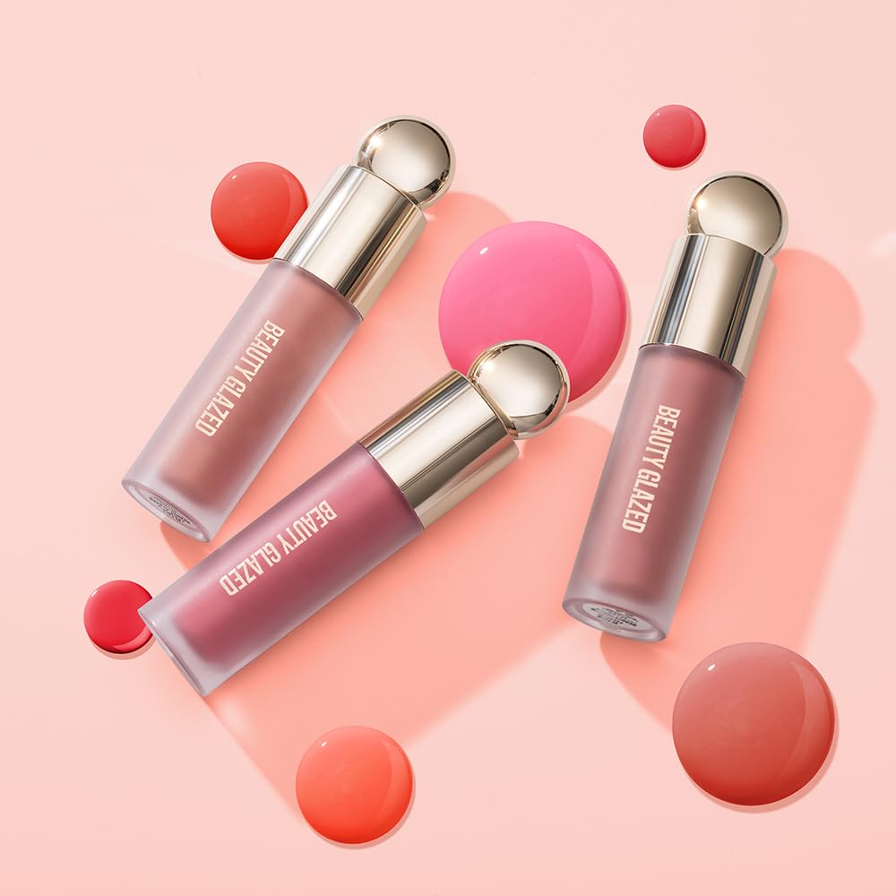 Soft Cream Blush Makeup, Liquid Blush for Cheeks, Weightless, Long-Wearing, Smudge Proof, Natural-Looking, Dewy Finish (B102)