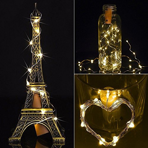 String Lights Battery Operated on A Timer String Wine Wire Fairy Lights Micro Bottles Fairy Pcs Copper Lights Decor 6 LED Light Led Christmas Lights Indoor