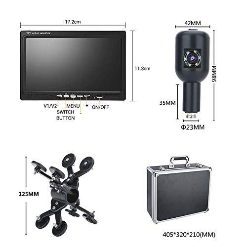 TEmkin Pipe Inspection Camera 7-Inch Monitor 1080P Hd Dual Camera Lens Drain Sewer Pipeline Industrial Endoscope Pipe Inspection Video Camera, Easy to Use,50M/50M