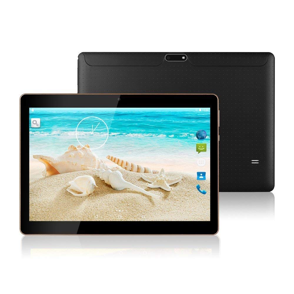 TenYiDe 10.1" Inch Android Tablet PC,3G Unlocked Phablet 4GB RAM 64GB Storage with Dual sim Card Slots and Cameras, Tablet PC with WiFi, Bluetooth,GPS(Metallic Silver) (Matte Black)