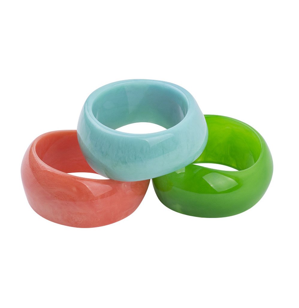 TIANMI Women Plastic Acrylic Bangle Cute Color Bracelet for girls (Black)