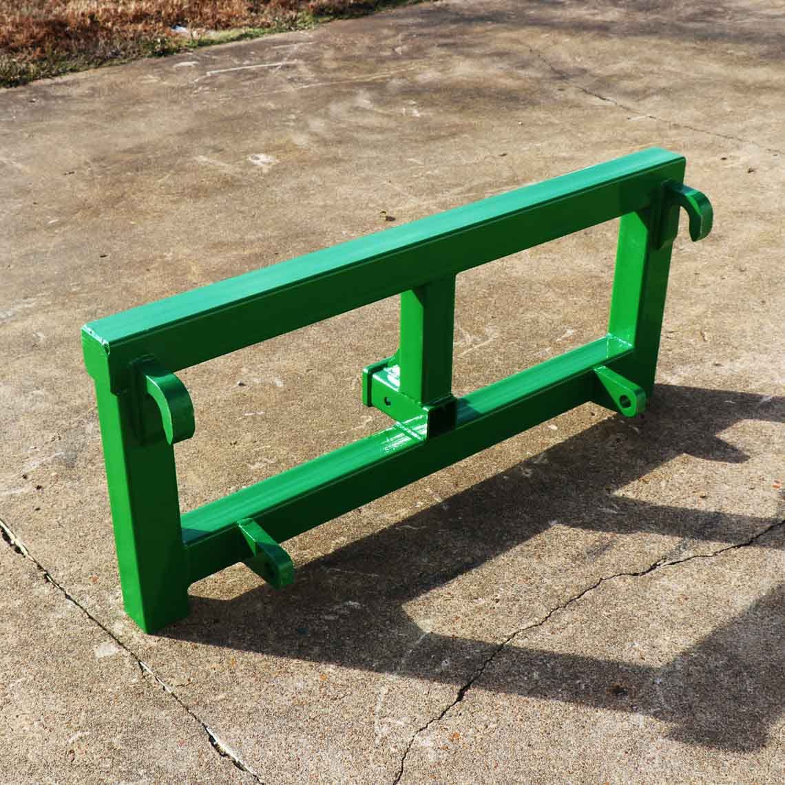 Titan Attachments Global Euro Receiver Mount Plate Fits John Deere Tractors with Global Euro Style Mounting System, 2" Receiver Hitch, 3000 LB Weight Capacity, Green Finish Steel Mount Plate Adapter