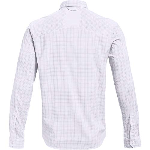 Under Armour High Tide Plaid Long Sleeve T-shirt, White/Bayou, Large