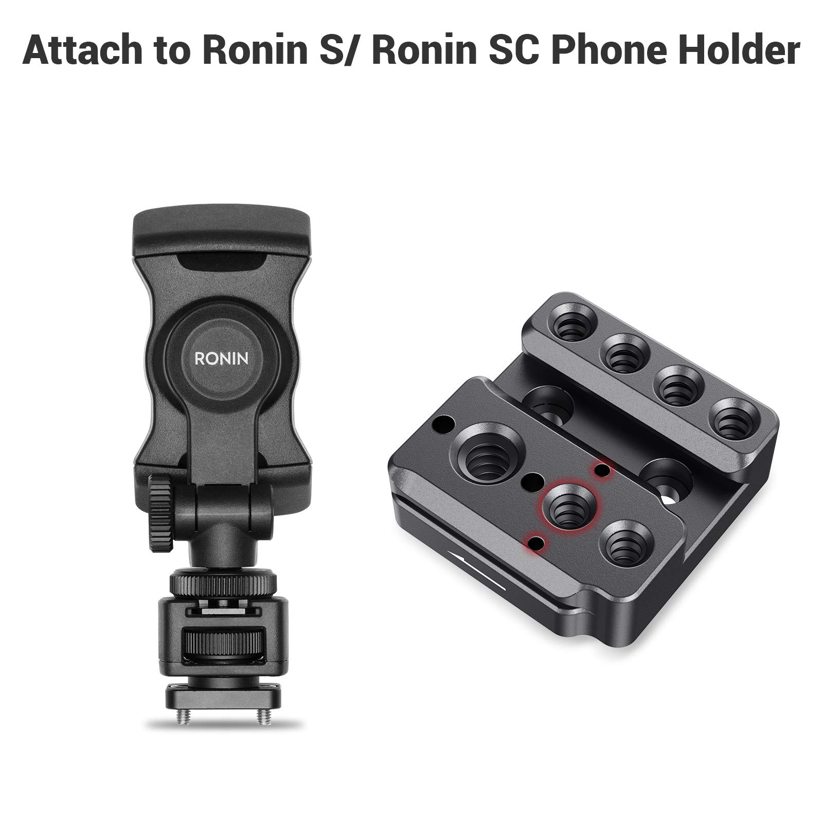 SmallRig Monitor Mount Holder for DJI Ronin-S/SC and RS 2/RSC 2/RS 3/RS 3 Pro/RS 3 Mini Gimbal Accessories Mounting Plate, w/ 1/4” Thread 3/8” Locating Hole NATO Rail for Magic Arm Handle - 2214