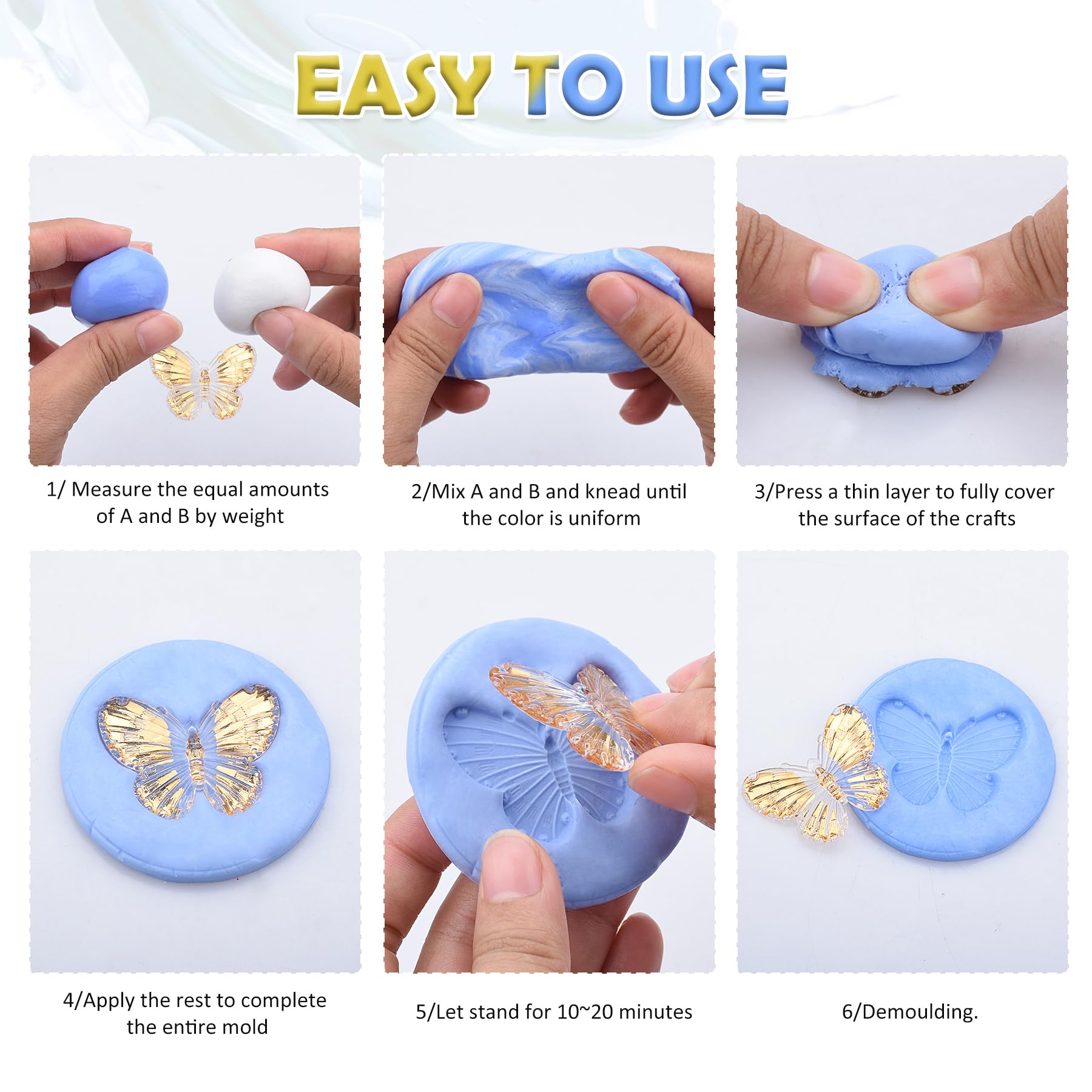 Silicone Putty - 7/8 LB Flexible Silicone Mold Making Kit for Reusable Silicone Molds Making - Easy 1:1 Mixing Ratio Fast Cured Molding Putty for Casting, Resin Molds, Soap Molds, Candle Molds