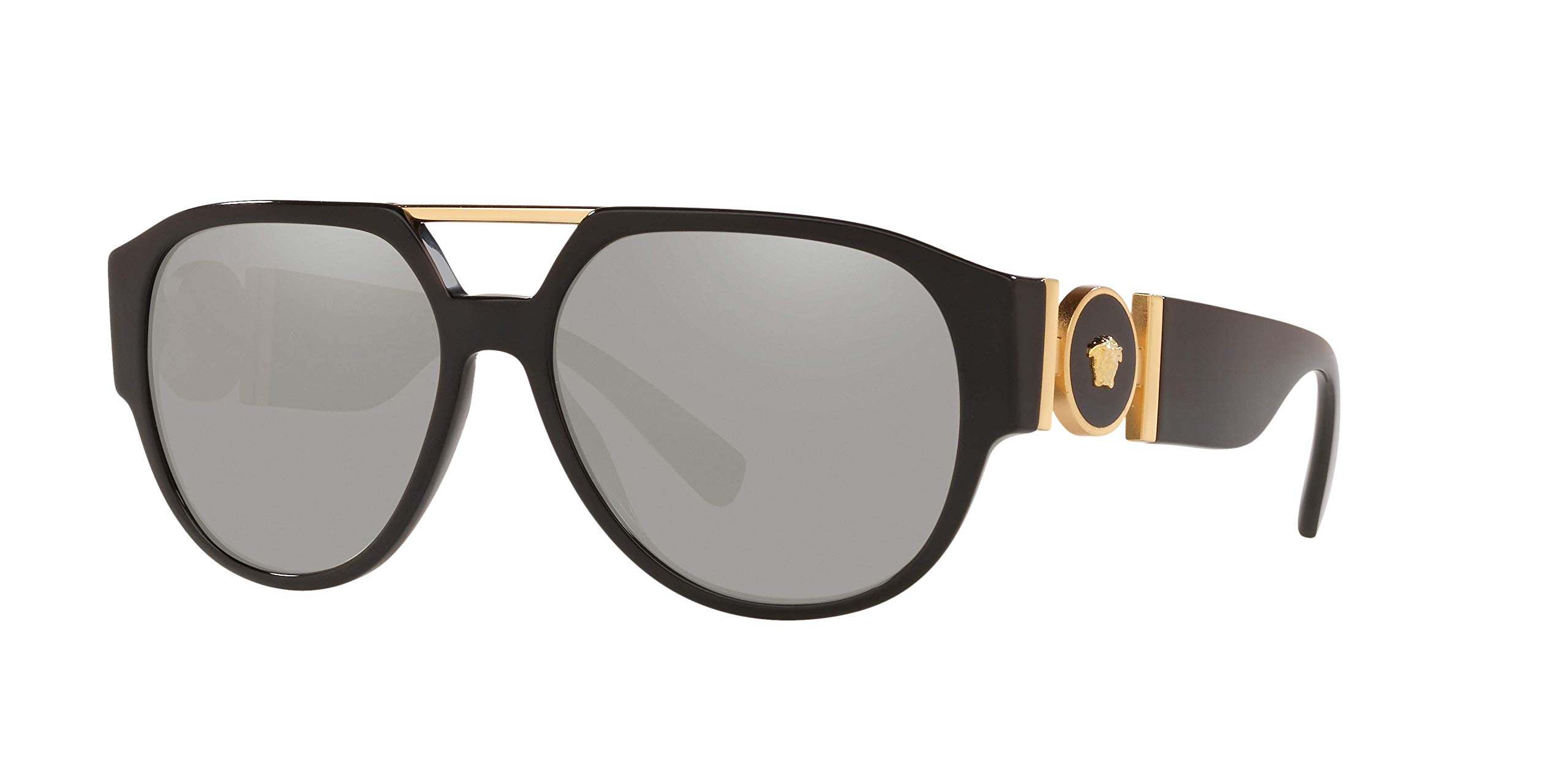 Versace Man Sunglasses Black Frame, Dark Grey - Polar Lenses, 58MM
