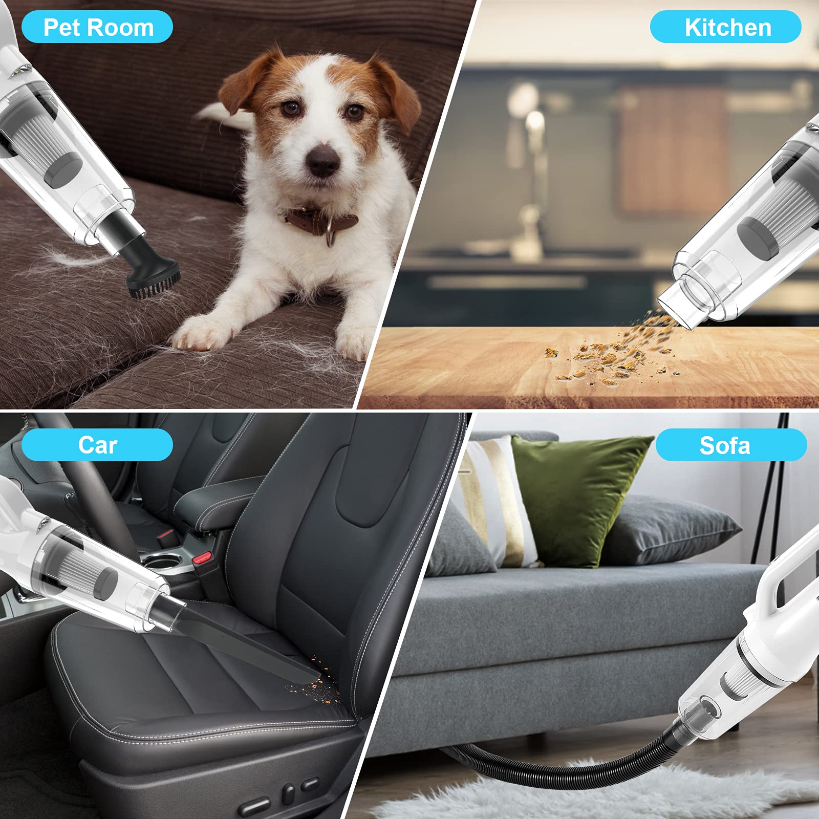 Vigkent Handheld Vacuum Cordless,9000pa High Power Hand Vacuum Dust Busters Cordless Rechargeable Portable Mini Car Vacuum Cleaner, Hand Held Vacuuming Cordless 小卖清货,大卖请手下留情