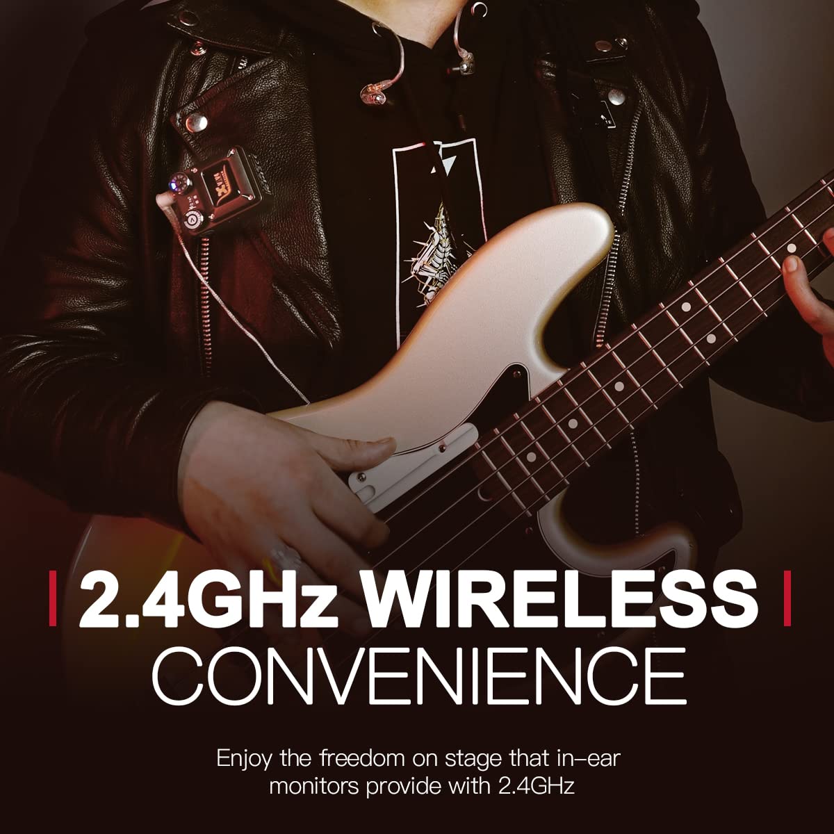 Xvive U4 Wireless in-Ear Monitor System Set with Transmitter and Receiver (One Receiver and One Transmitter)