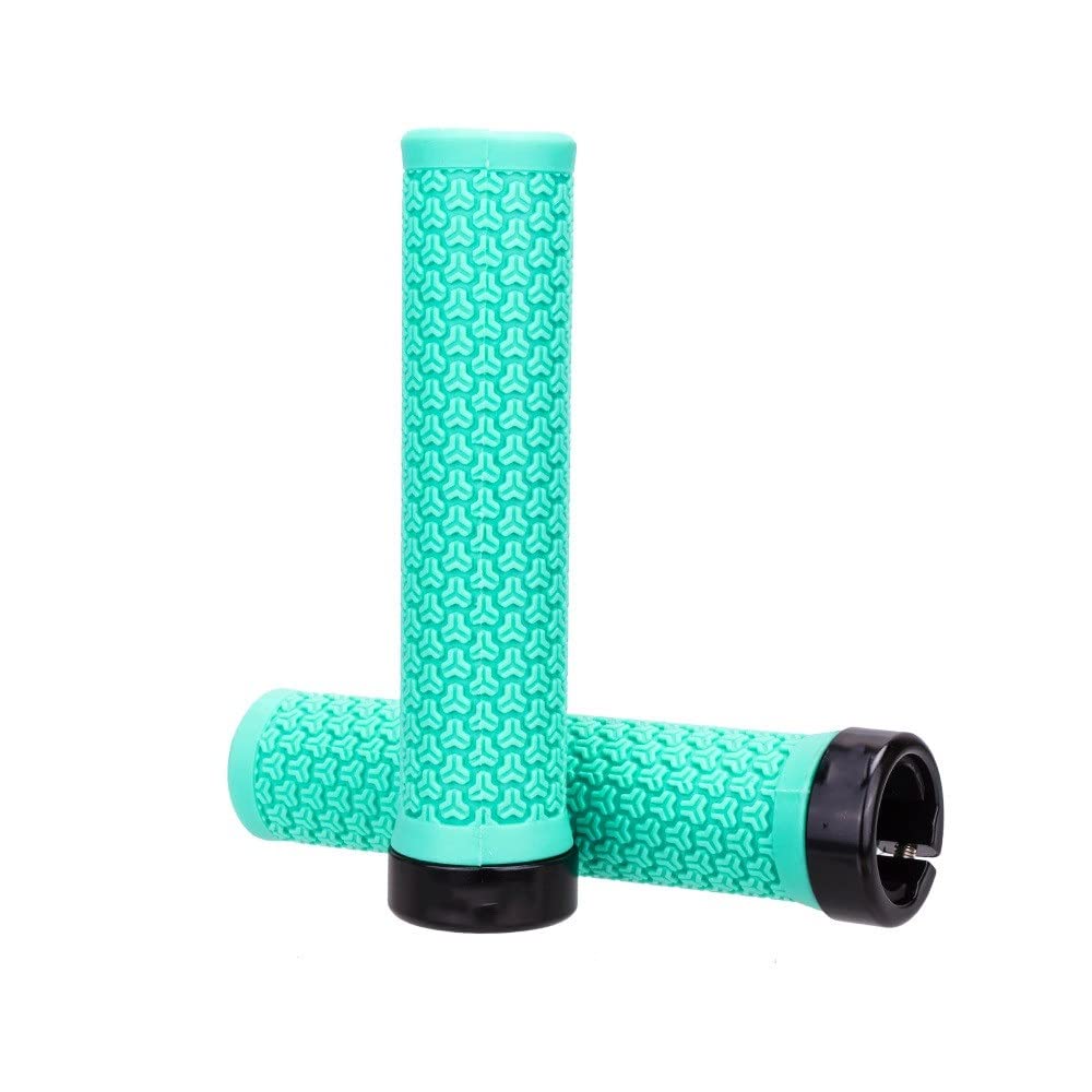 ZJJXHYKJ Bicycle Grip Cover Riding Accessories Unilateral Lock Mountain Handlebar Grips Aluminum Alloy TPR Grip (Color : Bianchi)