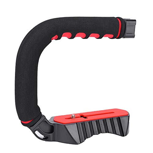 Triple U-Grip Shoe Mount Video Action Stabilizing Handle Grip Smartphone Grip Handle Rig Video Stabilizer Grip Tripod Mount for Phone Camera