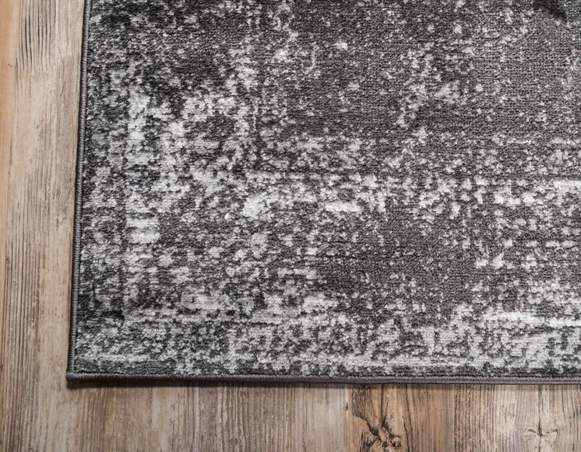Unique Loom Sofia Collection Area Rug - Casino (6' 1" x 9' Rectangle, Dark Gray/ Ivory)
